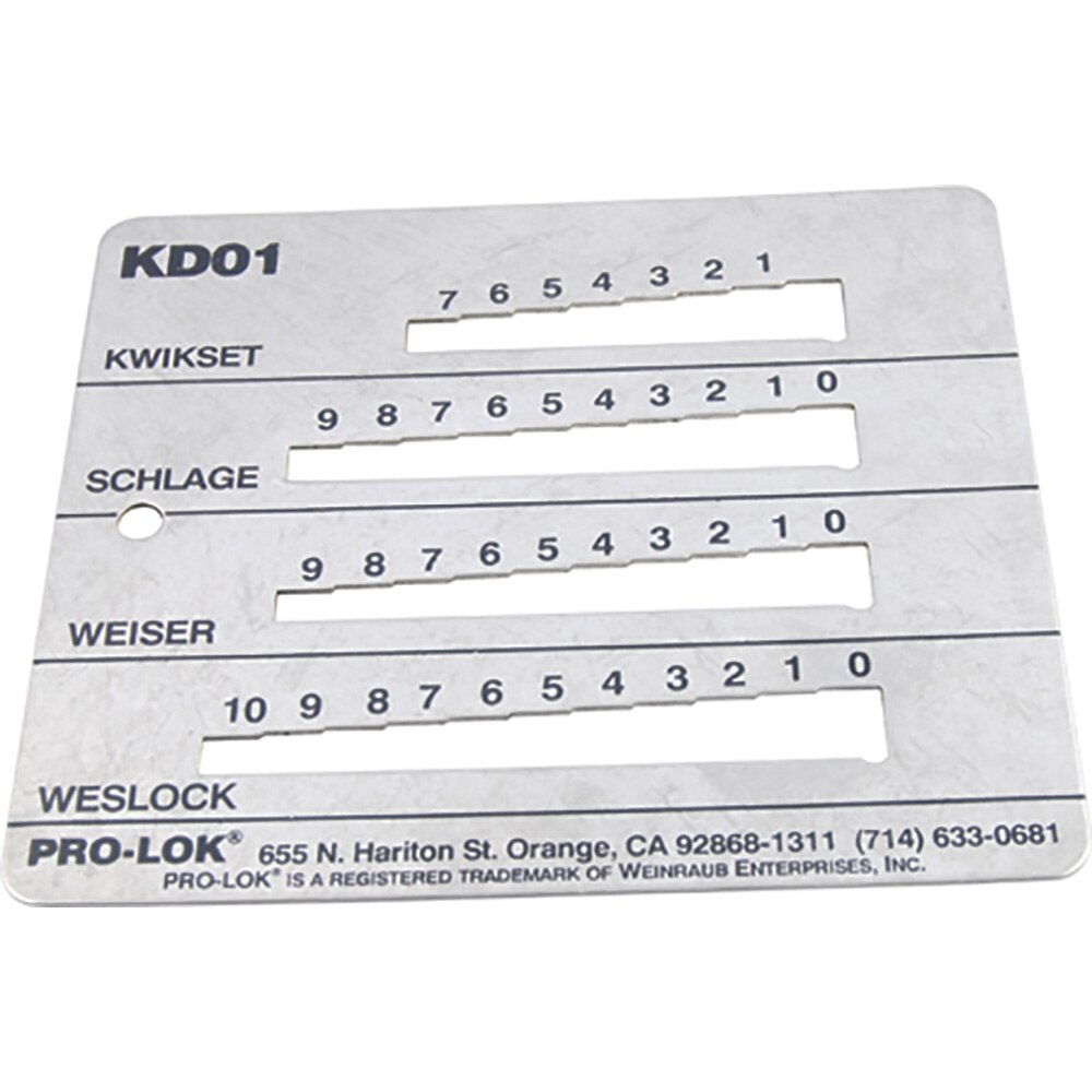 U.S. Lock Gauge Key Decoder